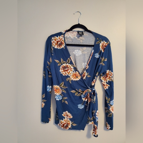 bobeau | Tops | Comfy Floral Wrap Blouse | Poshmark